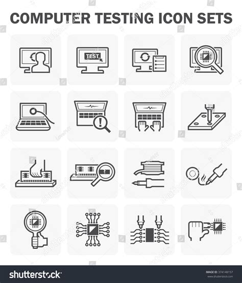 Computer Testing Vector Icon Include Pc Stock Vector Royalty Free 374148157 Shutterstock