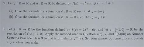 solved 2 let f r→r and g r→r be defined by f x x3 and