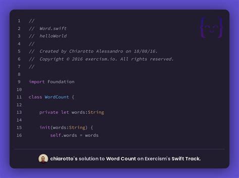 Chiarottos Solution For Word Count In Swift On Exercism
