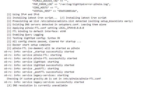 dns resolution is currently unavailable in macvlan docker pi hole