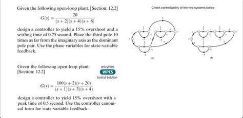 solved given the following open loop plant [section 12 2]