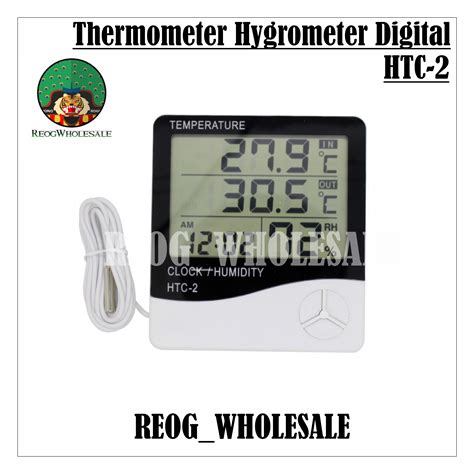 Htc 2 Thermometer Hygrometer Digital Higrometer Termometer Ruangan Clock Temperature Humidity