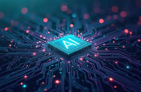abstract background ai chip hologram on circuit board at 24 1 2025