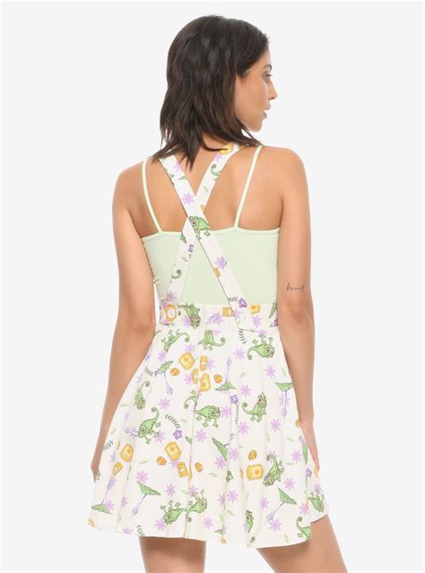 Disney Tangled Pascal And Lanterns Suspender Skirt Hot Topic Suspender Skirt Disney Tangled