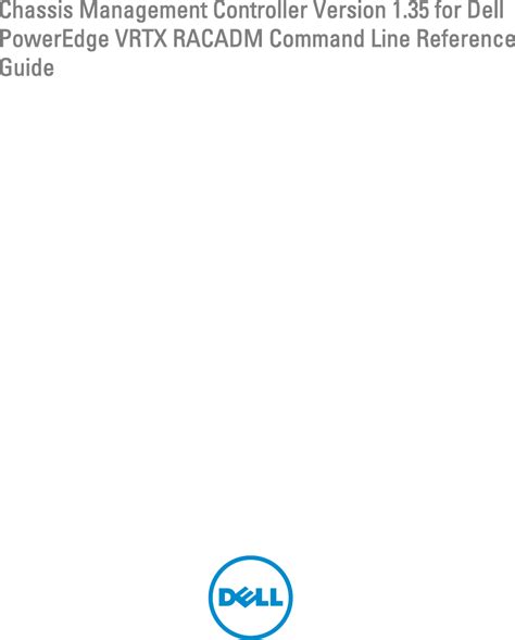 Dell Chassis Management Controller Version 1 35 For Poweredge Vrtx Quick Reference Guide Cmc 1