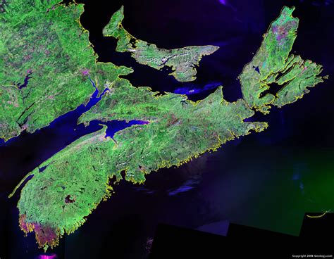 Nova Scotia Map And Satellite Image Roads Lakes Rivers Cities