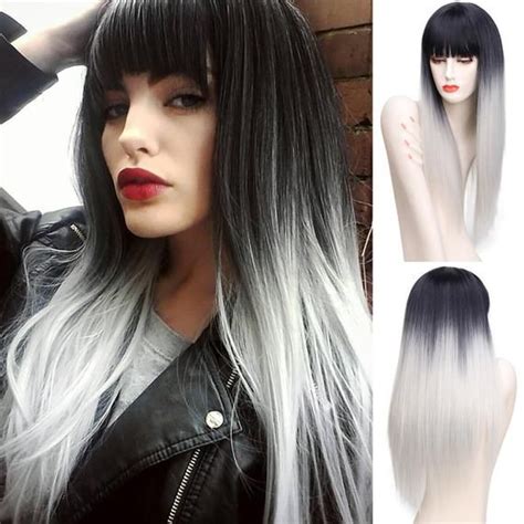 Synthetic Hair Gray Wigs Straight Hair Cosplay Wig Synthetic Wig