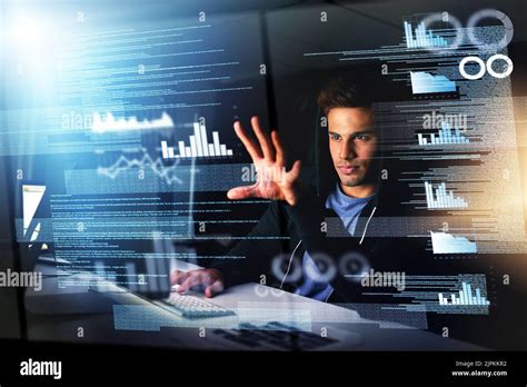 The Information Is There Just Reach Out And Grab It A Handsome Young Male Computer Programmer