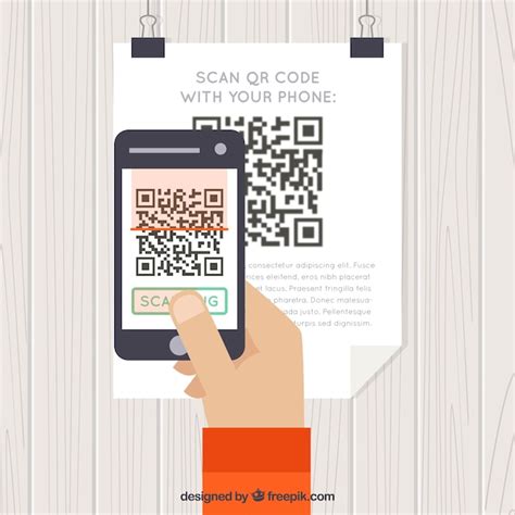Background Of Person Scanning Qr Code Free Vector