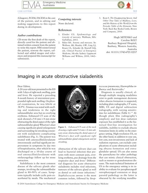 Pdf Imaging In Acute Obstructive Sialadenitis