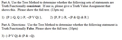 Solved Part A Use The Tree Method To Determine Whether The Chegg