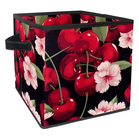 Febohao Storage Bins Boxes Oxford Leather Handle Medium Foldable