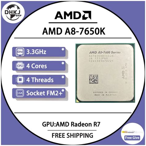Amd A8 Series A8 7650k A8 7650 A8 7650 Ad765kxbi44ja 3 3ghz Quad Core Cpu Processor Socket Fm2