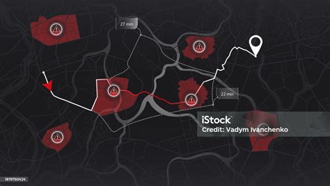 폐쇄 된 지역 지구 도로 위에서 본 도시도 상세히 볼 수 있습니다 아이소메트릭 도시 내비게이션 Gps 지도 도시 지역 도로 및