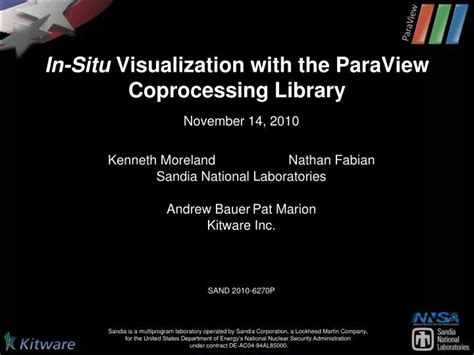 ppt in situ visualization with the paraview c oprocessing library
