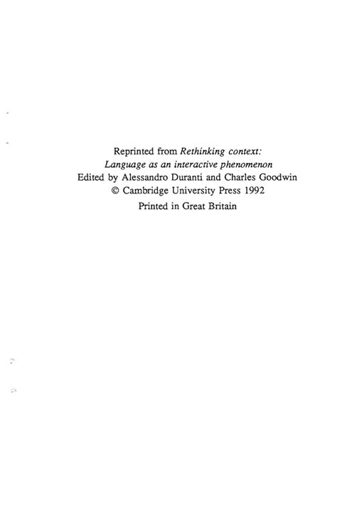 Pdf Rethinking Context An Introduction