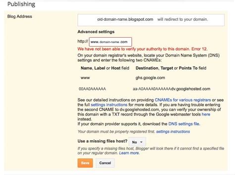 how to set up a custom domain on blogger
