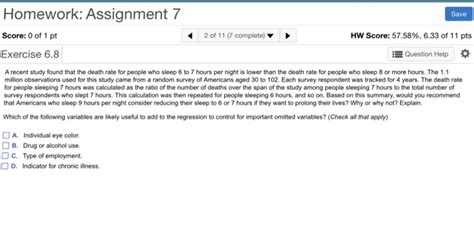 Solved Homework Assignment 7 Save Score 0 Of 1 Pt 2 Of 11