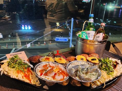 [광안리 맛집 청춘조개포차] 광안리 무한리필 조개구이에 화사주 한 잔 네이버 블로그