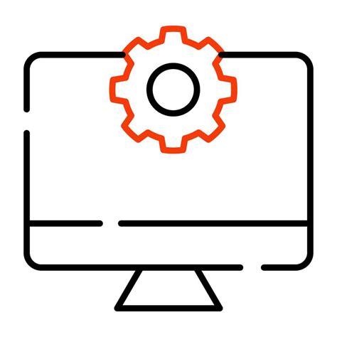gear on monitor icon of computer setting 41016018 vector art at vecteezy