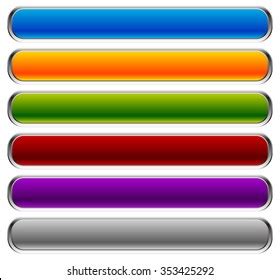 Set Rectangular Buttons Rounded Corners Colorful Stock Vector Royalty Free