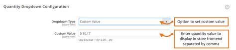 configuration settings magento 2 quantity dropdown extension