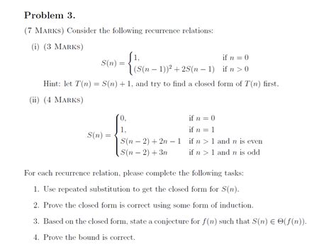 solved problem 3 7 marks consider the following