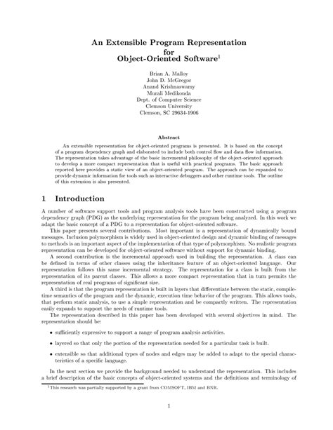 Pdf An Extensible Program Representation For Object Oriented Software