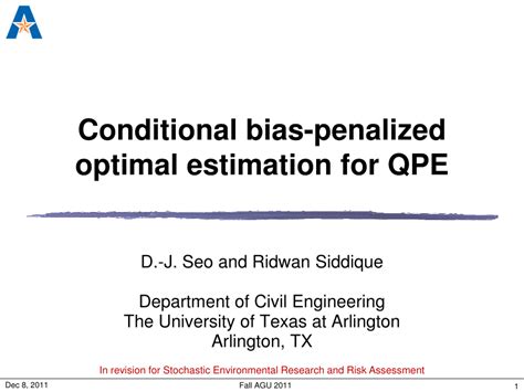 Pdf Conditional Bias Penalized Optimal Estimation For Qpe