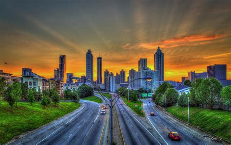Atlanta Ga Crown Sunset Downtown Cityscape Architecture Art Photograph