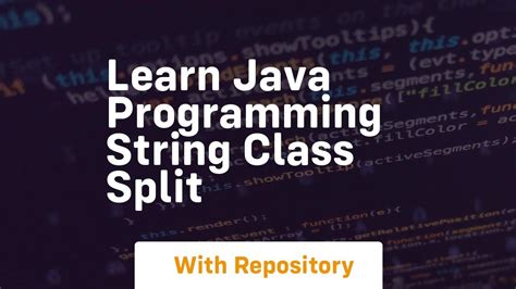 learn java programming string class split youtube
