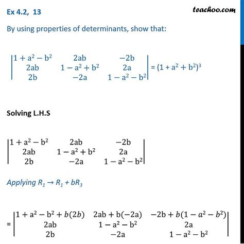 Question Using Properties Of Determinants Class
