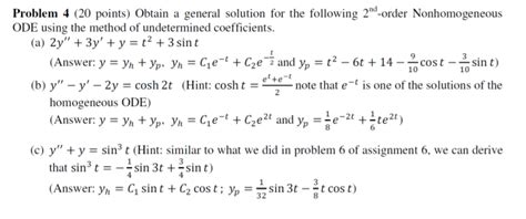 Solved Problem Points Obtain A General Solution For Chegg Com