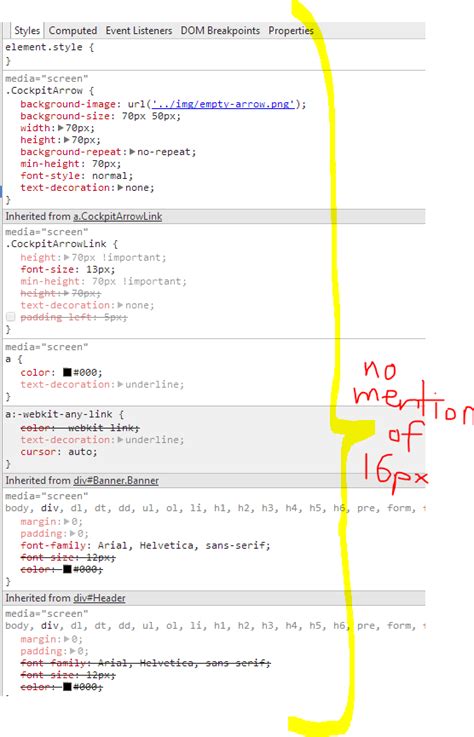Html Override Computed Css Value Stack Overflow