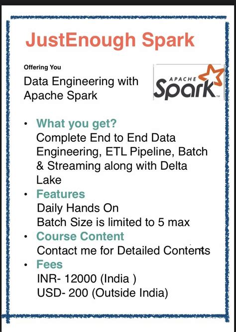 justenough spark on linkedin announcements pyspark apachespark