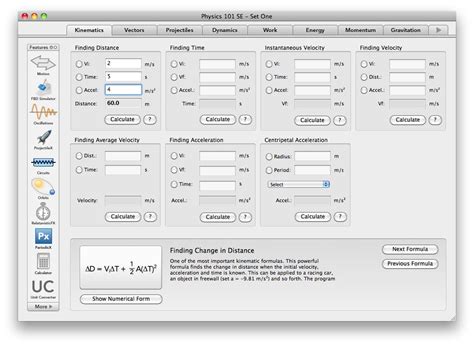 Physics 101 Se Formulas And Their Use