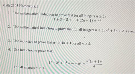 Solved 1 Use Mathematical Induction To Prove That For All