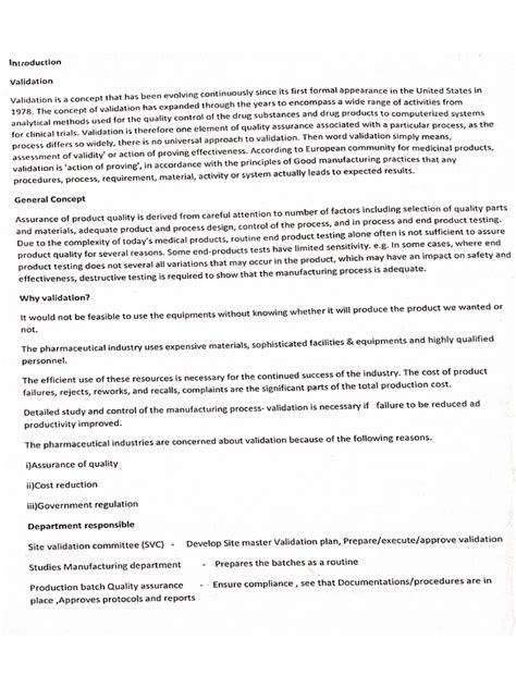 Notes On Validation Pdf
