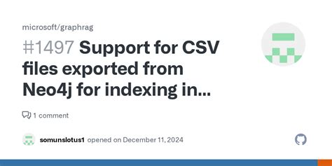 Support For Csv Files Exported From Neo4j For Indexing In Graphrag · Issue 1497 · Microsoft