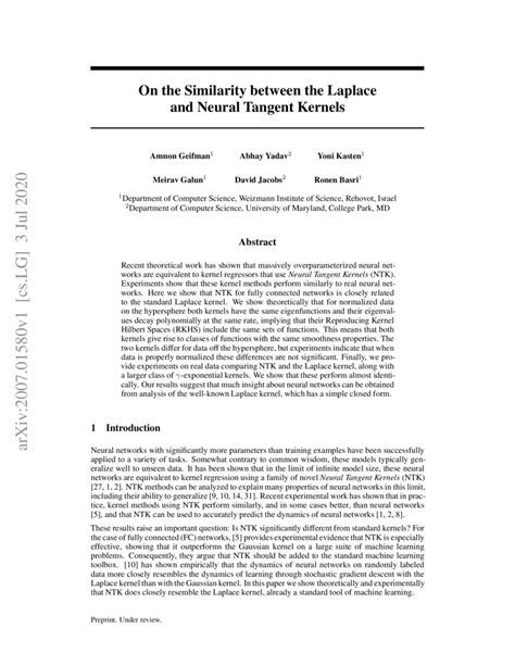 On The Similarity Between The Laplace And Neural Tangent Kernels Deepai