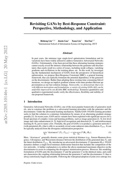 Pdf Revisiting Gans By Best Response Constraint Perspective