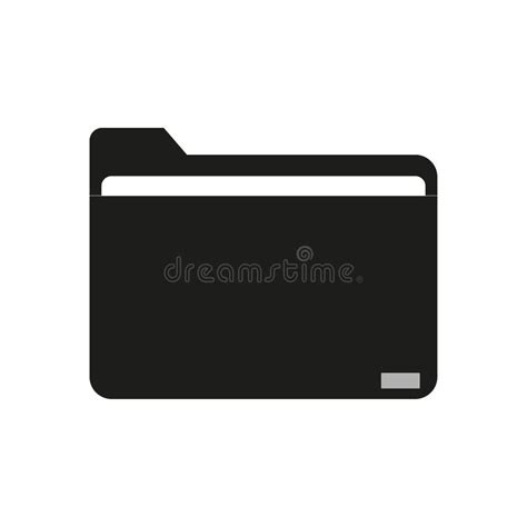 Flat Template With File Folder Icon Computer Interface Vector Illustration Stock Image Stock
