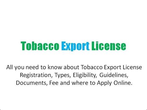 Sameer Mehta On Linkedin Tobacco Export License