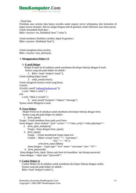 Belajar Php Dengan Framework Code Igniter1 Pdf