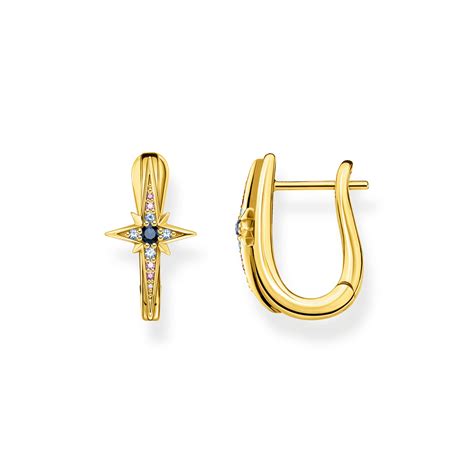 Thomas Sabo Royalty Star Hoop Earrings Gold Thomas Sabo Thomas Sabo