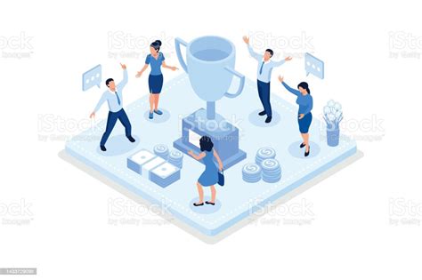 당신은 개념 배너를 이깁니다 웹 배너 인포 그래픽 영웅 이미지 아이소메트릭 벡터 현대 일러스트레이션에 사용할 수 있습니다 3차원 형태에 대한 스톡 벡터 아트 및 기타 이미지