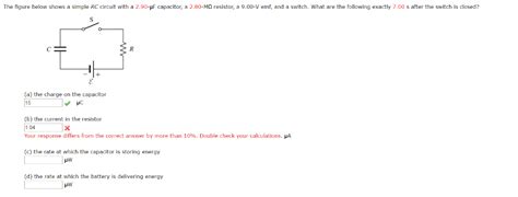 Solved The Figure Below Shows A Simple RC Circuit With A Chegg Com