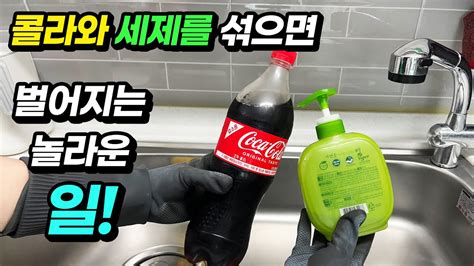 콜라를 싱크대에 붓는다구요🚨 김빠진 콜라 변기에 붓는 분들 보세요👍 콜라와 세제를 활용한 화장실 주방 청소방법 3가지 Youtube