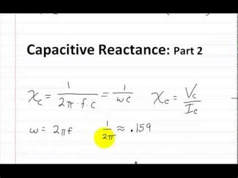 Capacitive Reactance Part YouTube