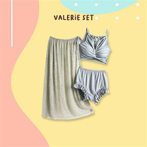 Valerie Set Fesyen Wanita Pakaian Wanita Lainnya Di Carousell